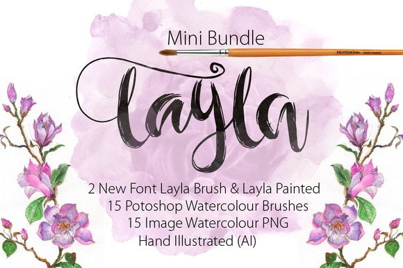 Mini Bundle Font Layla ~ Script Fonts on Creative Market