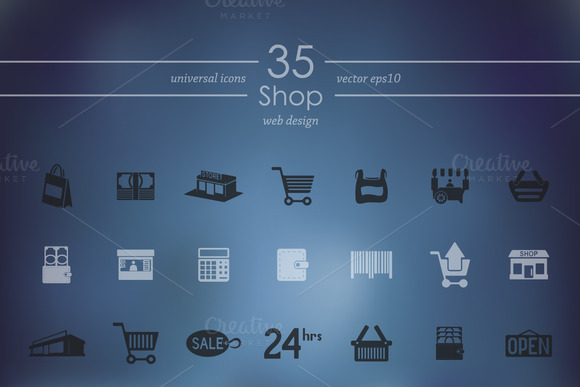 Set of shop icons ~ Icons on Creative Market