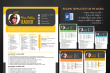 Modern 2 in 1 Word teacher resume ~ Resume Templates on Creative Market