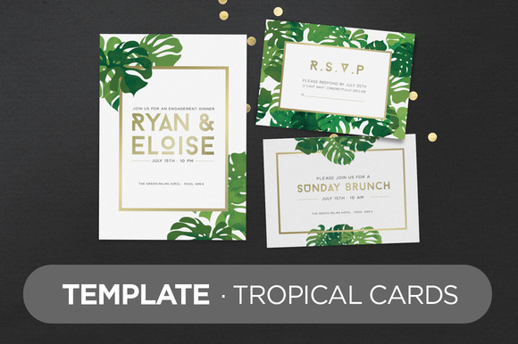 Template · Tropical Cards ~ Invitation Templates on Creative Market
