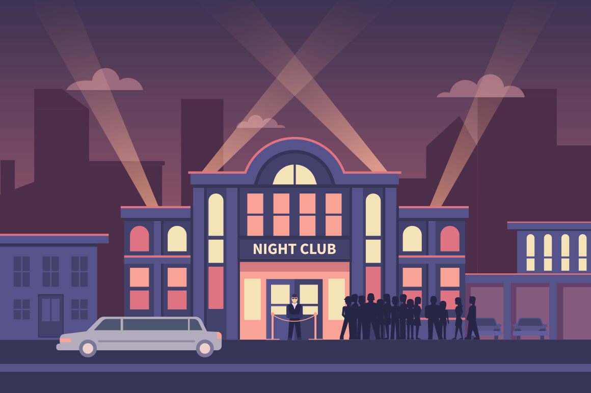 Night club building ~ Illustrations on Creative Market