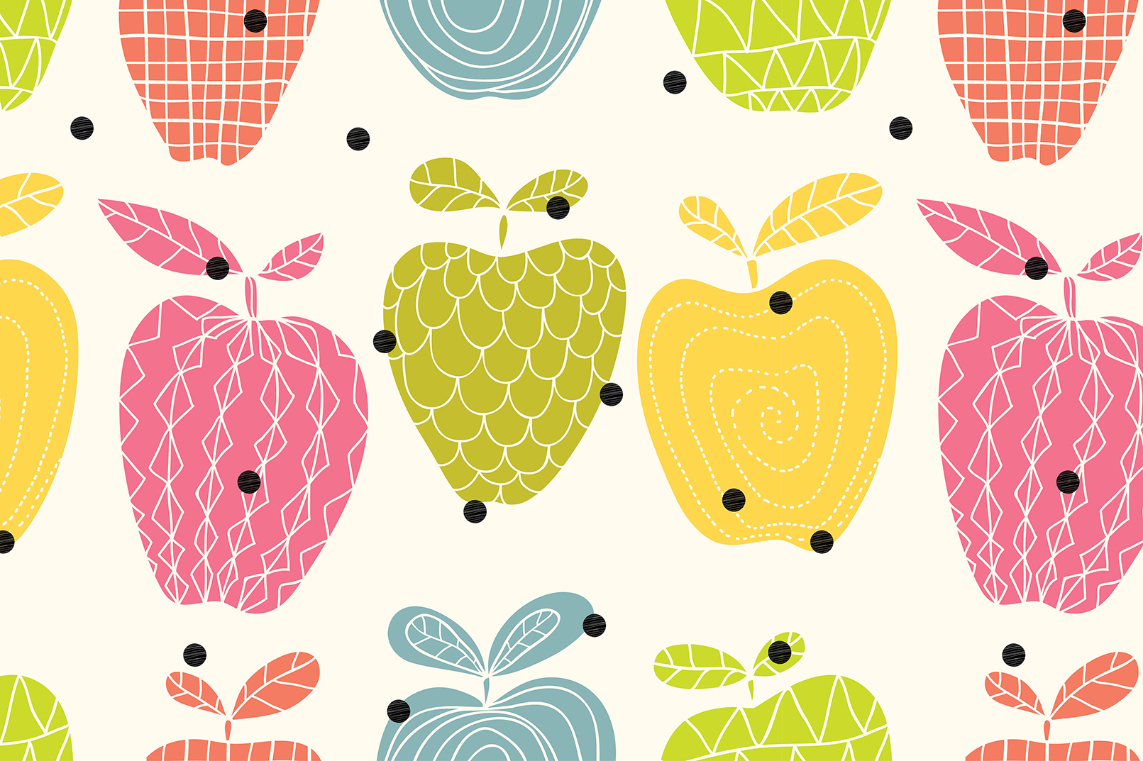 Cute apple. ~ Patterns on Creative Market