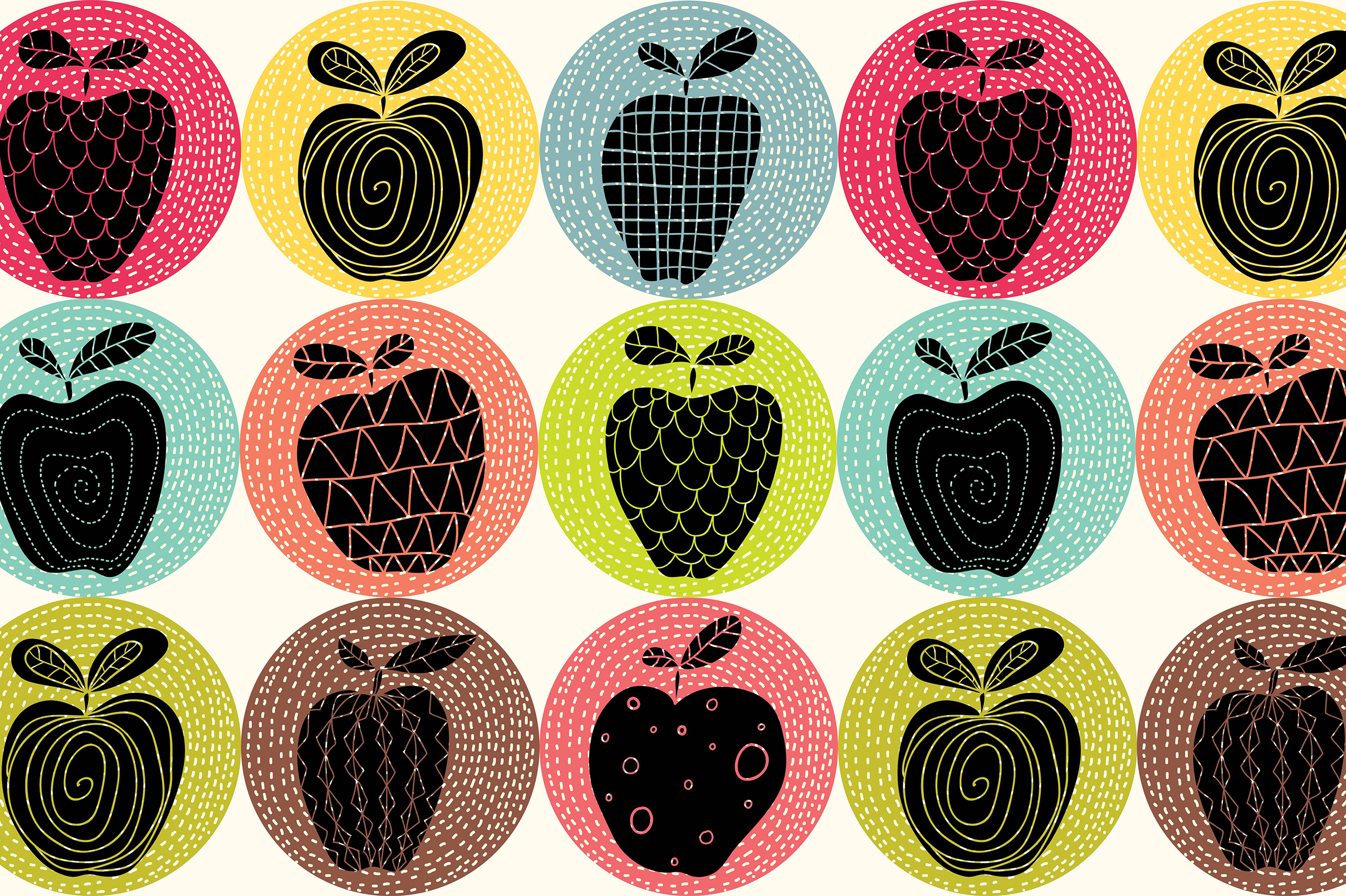 Cute apple. ~ Patterns on Creative Market