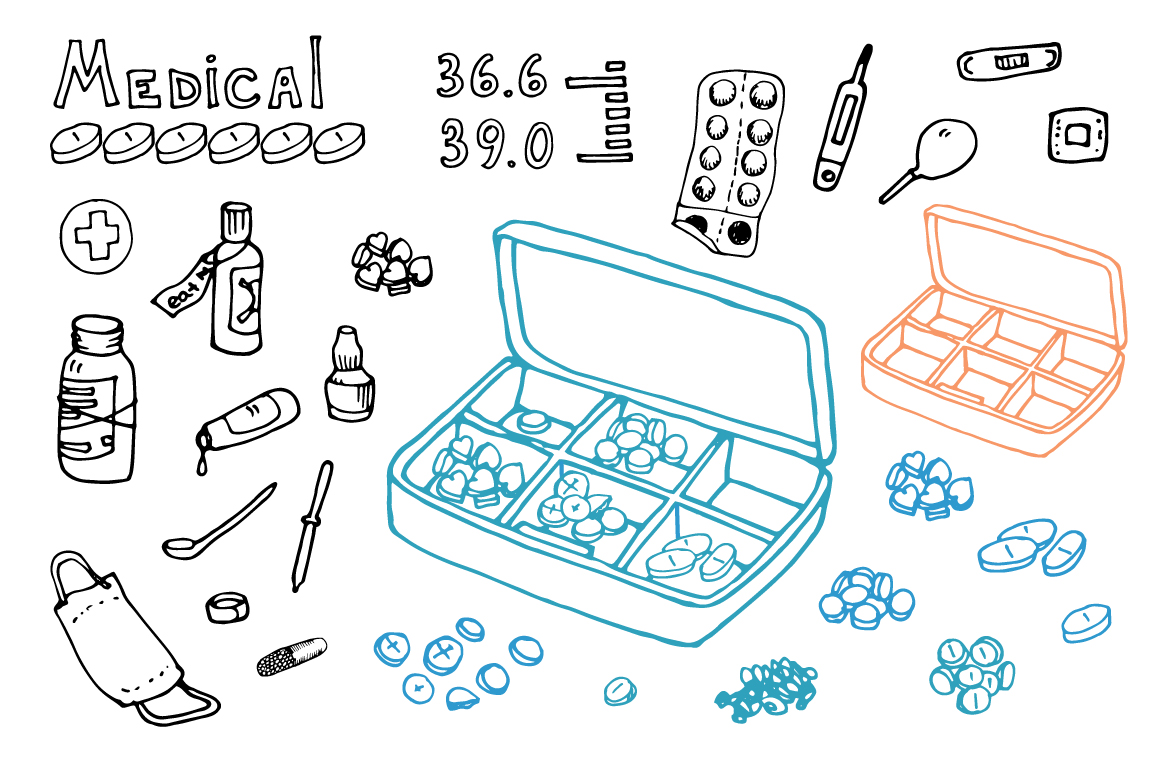 Hand drawn medicine sketches set ~ Illustrations on Creative Market