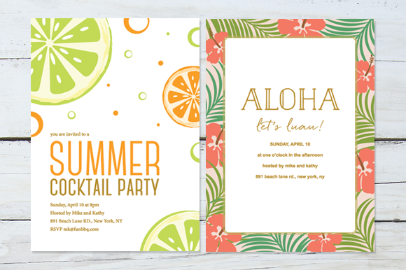10 Summer Party Bundle ~ Invitation Templates on Creative Market