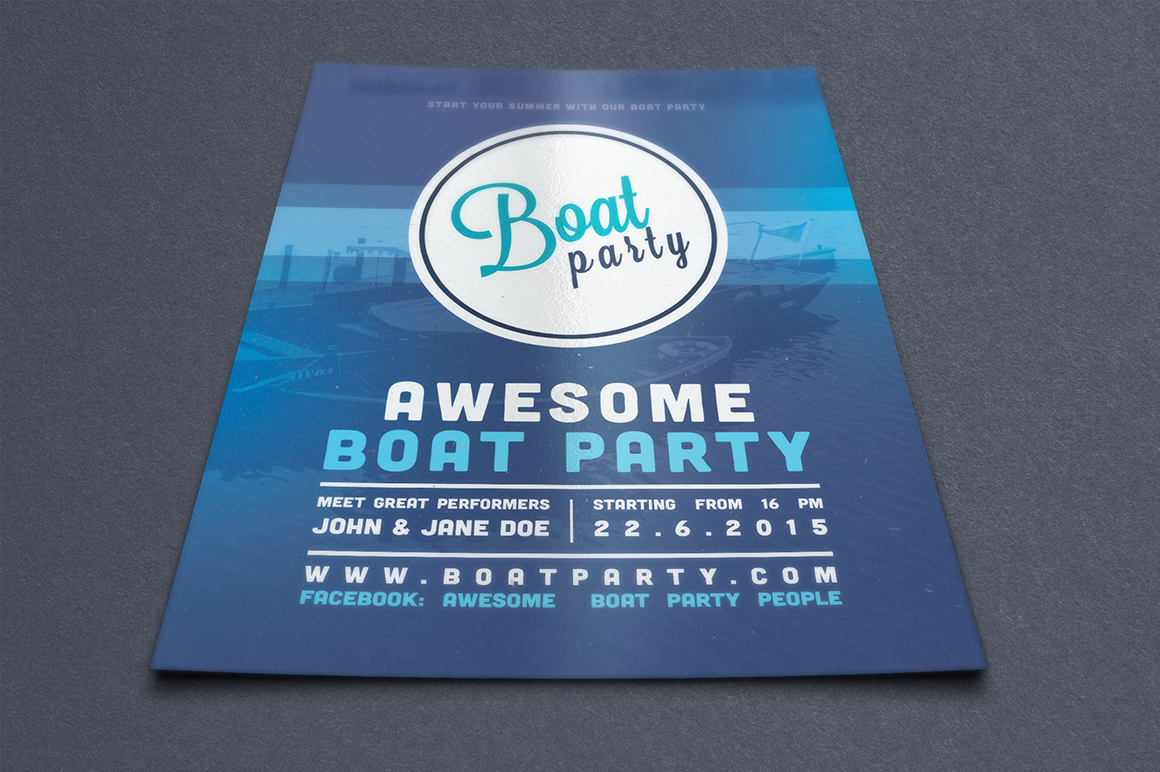 Boat Party Flyer PSD Template ~ Flyer Templates on Creative Market