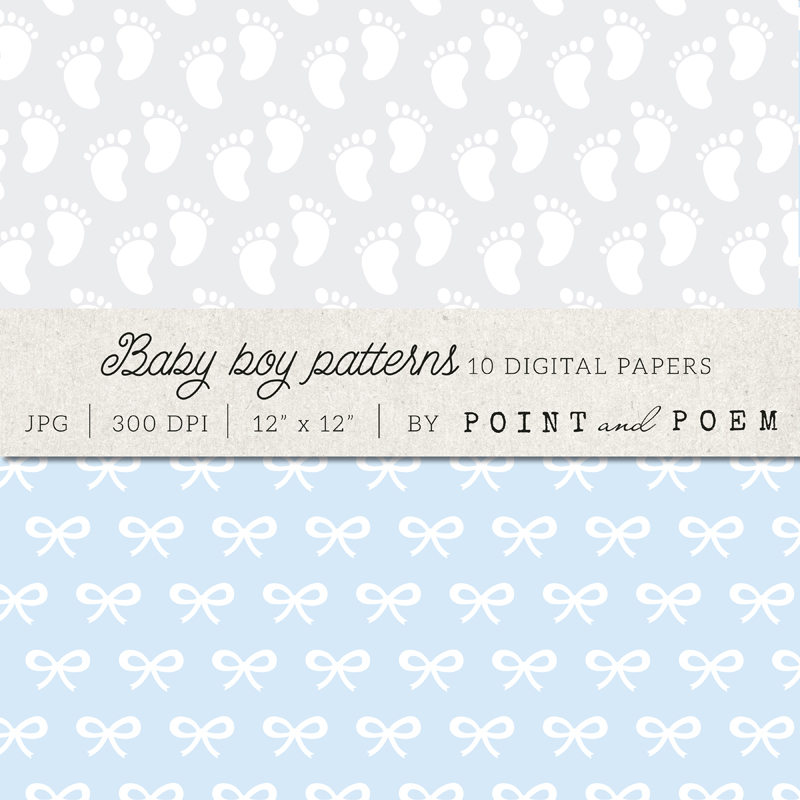 Baby Boy Digital Paper ~ Patterns on Creative Market
