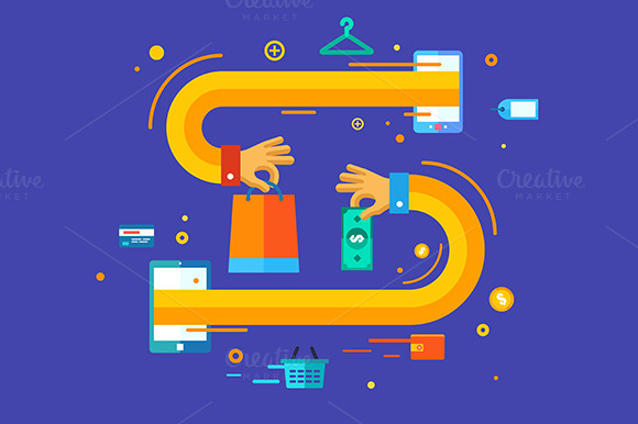 Vector e-commerce illustration ~ Illustrations on Creative Market
