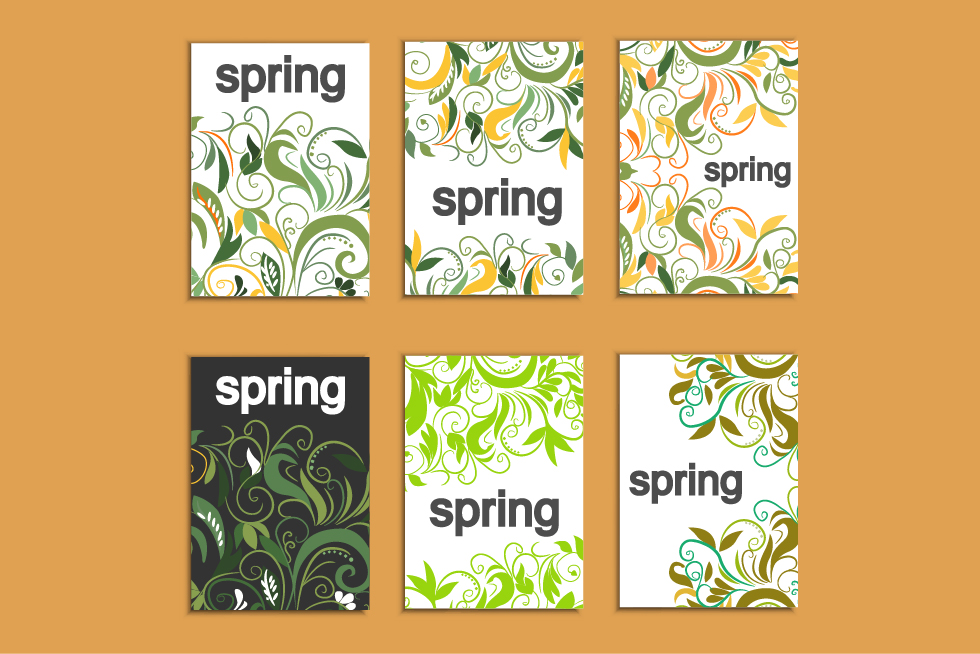 Set spring background ~ Brochure Templates on Creative Market