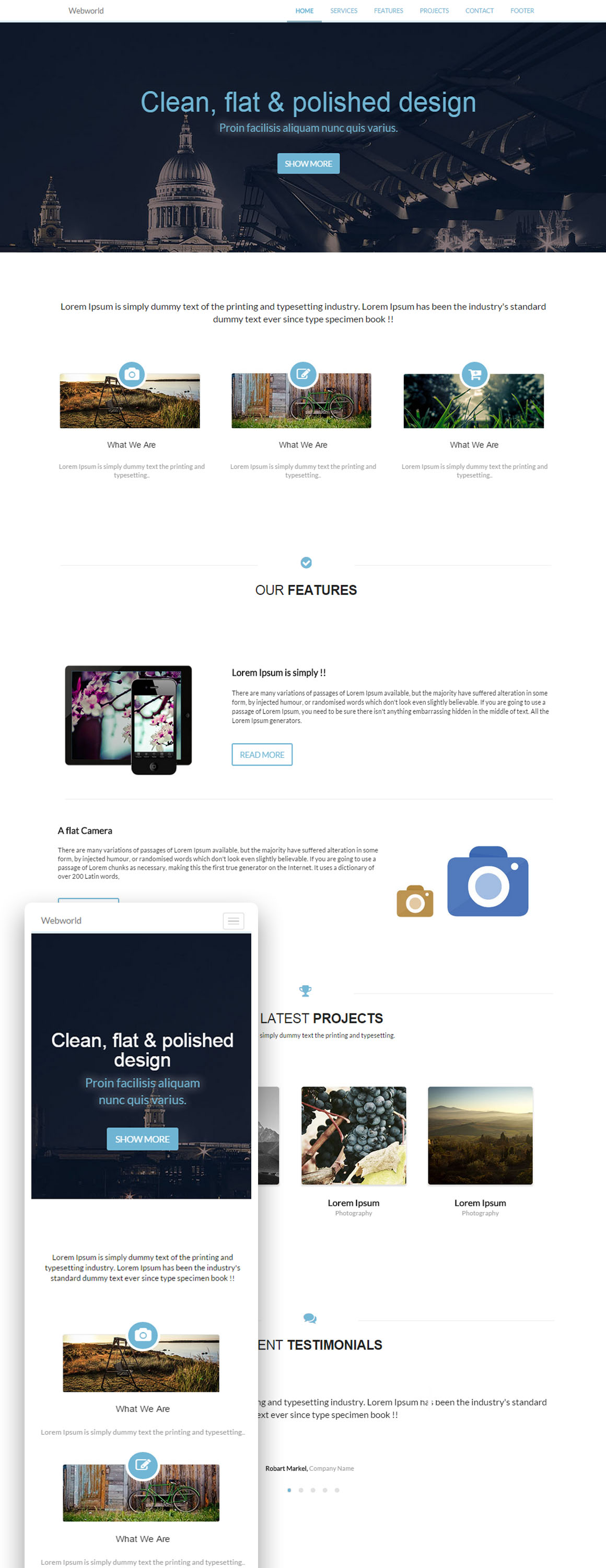 WAMBOO Bootstrap responsive template ~ Bootstrap Themes on Creative Market
