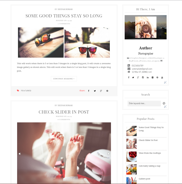 Camera-Man Blogger Template ~ Website Templates on Creative Market