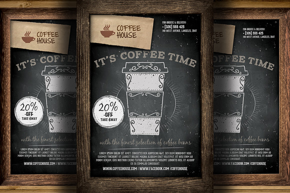 Coffee Shop Promotion Flyer Template ~ Flyer Templates on Creative Market