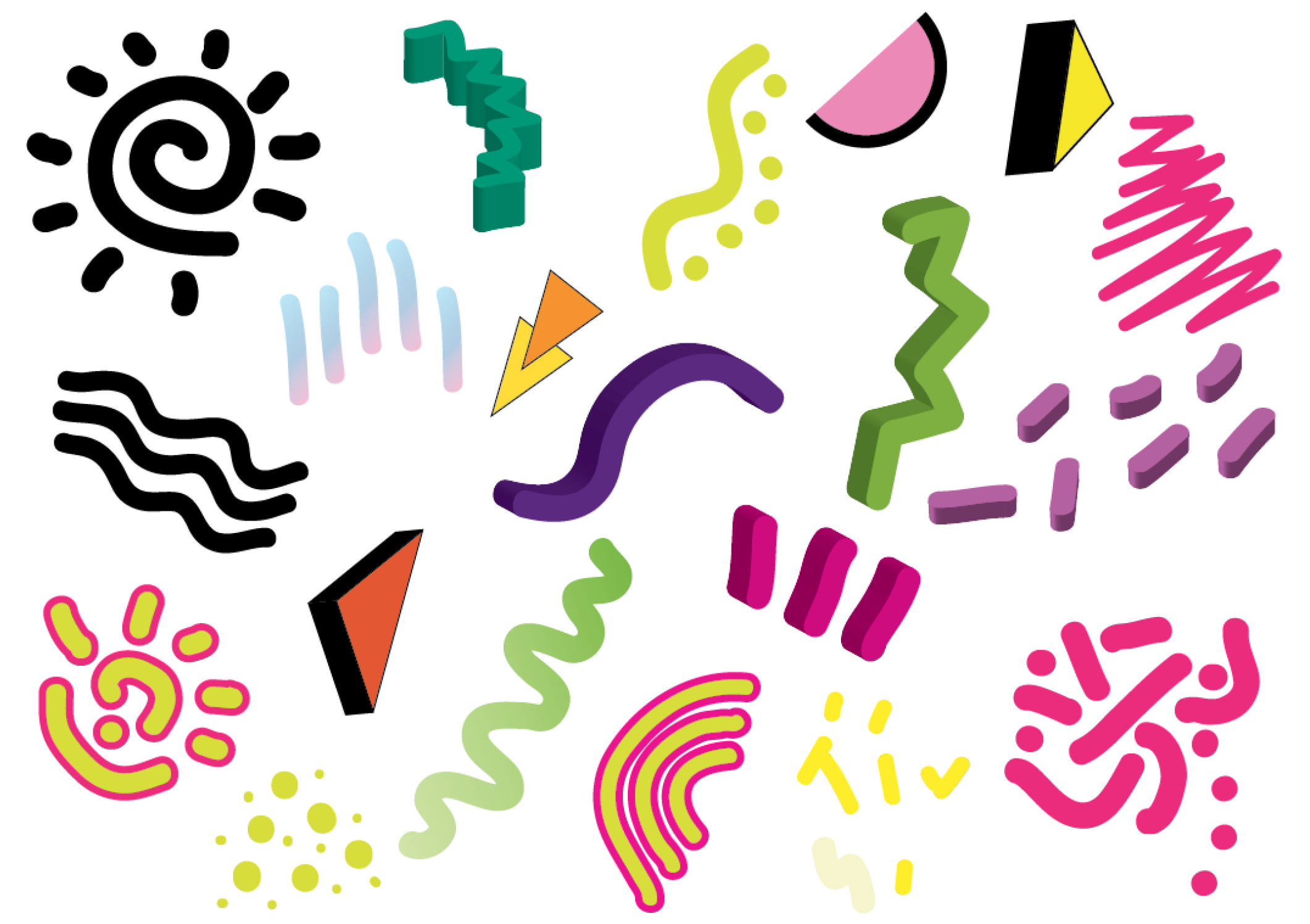 90's 80's Geometric Vector shapes ~ Shapes on Creative Market