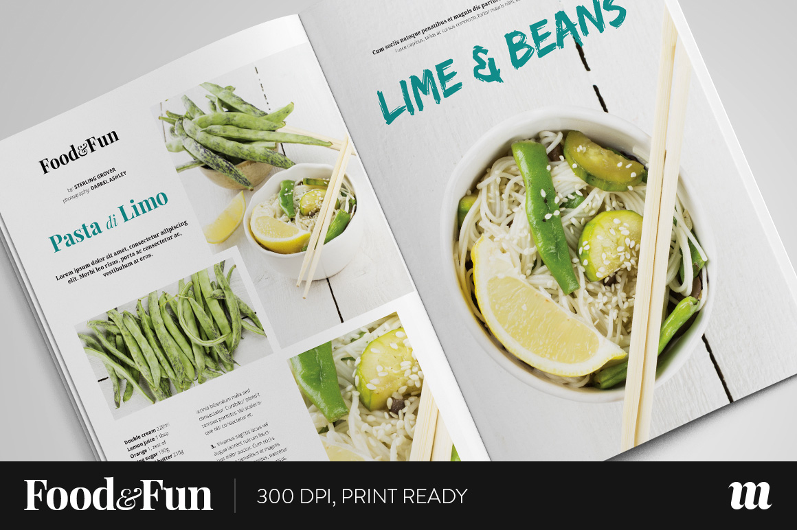 Food&Fun Magazine InDesign Template ~ Magazine Templates on Creative Market