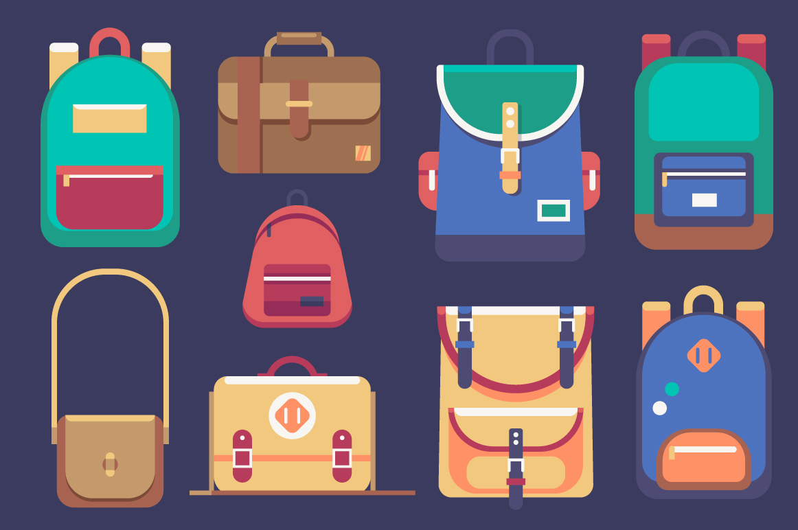 Backpacks Set (+BONUS!) ~ Objects on Creative Market