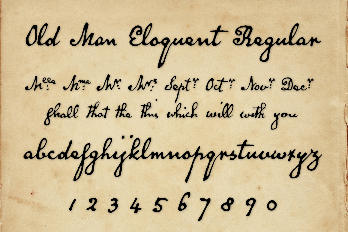 Old Man Eloquent Regular ~ Script Fonts on Creative Market