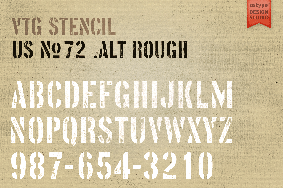Vtg Stencil US No. 72 - Alt Rough ~ Display Fonts on Creative Market