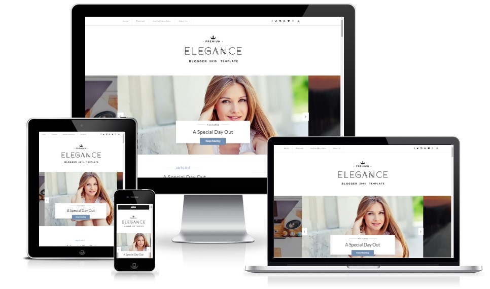 Elegance Clean Blogger Template ~ Website Templates on Creative Market