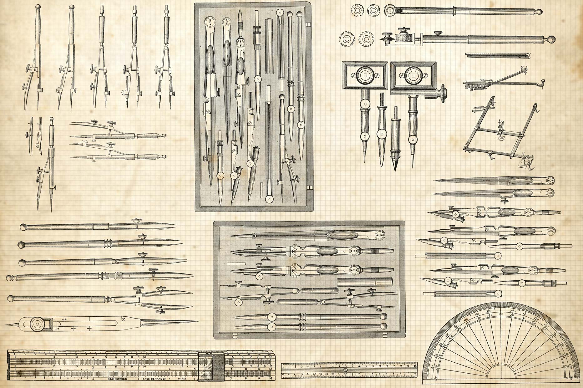 MATH & DRAWING INSTRUMENTS + 4 BONUS ~ Objects on Creative Market