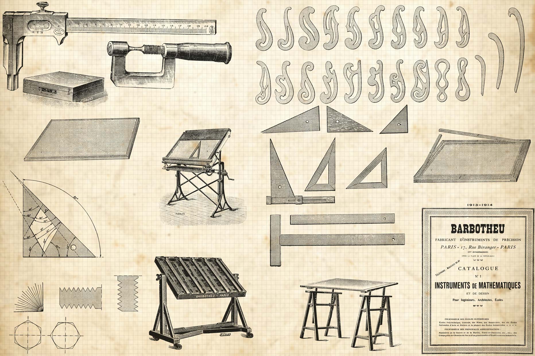 MATH & DRAWING INSTRUMENTS + 4 BONUS ~ Objects on Creative Market