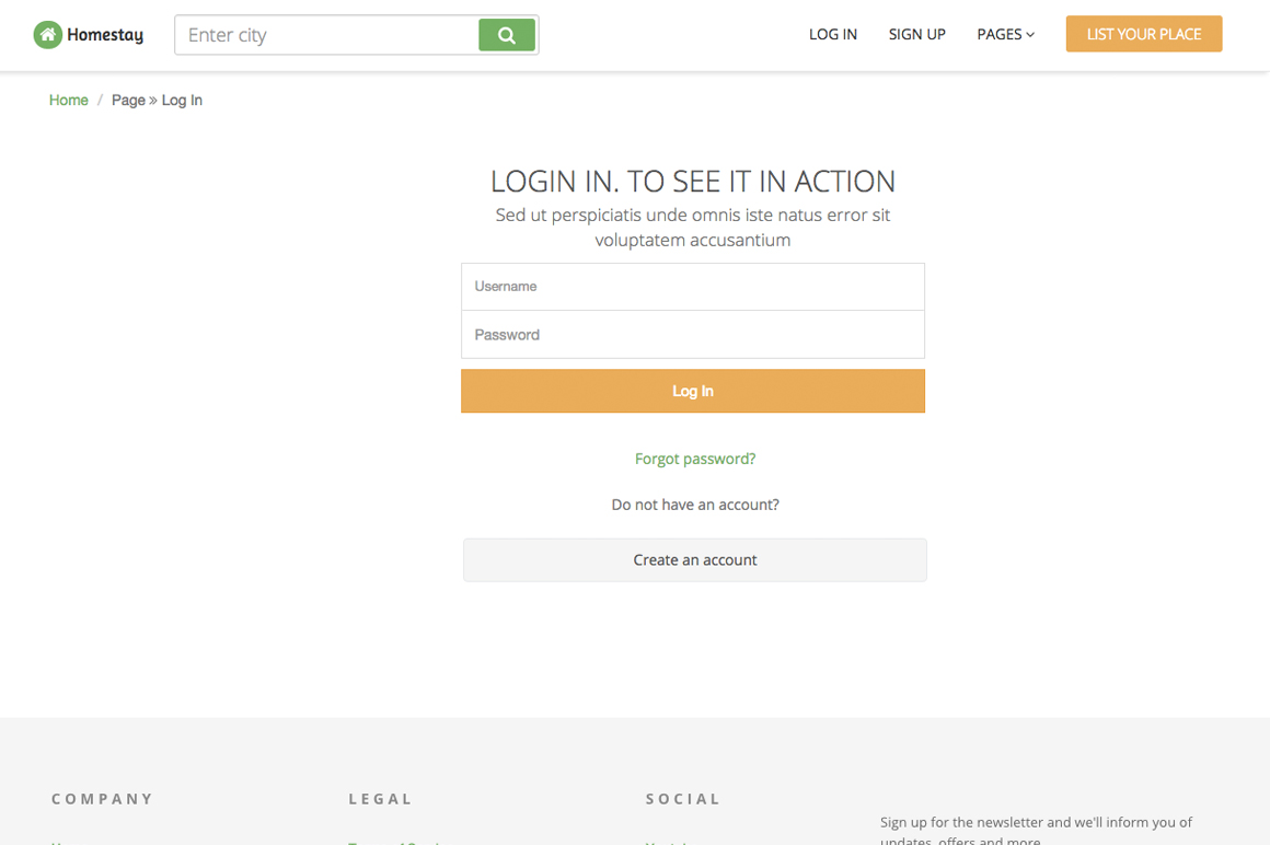 Homestay - Responsive Template ~ Bootstrap Themes on Creative Market