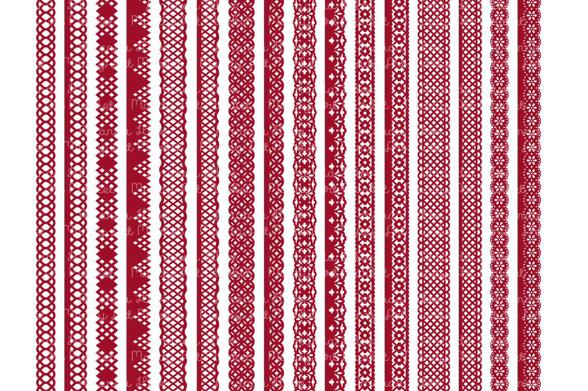 Ruby Red Lace Border Clipart ~ Illustrations on Creative Market
