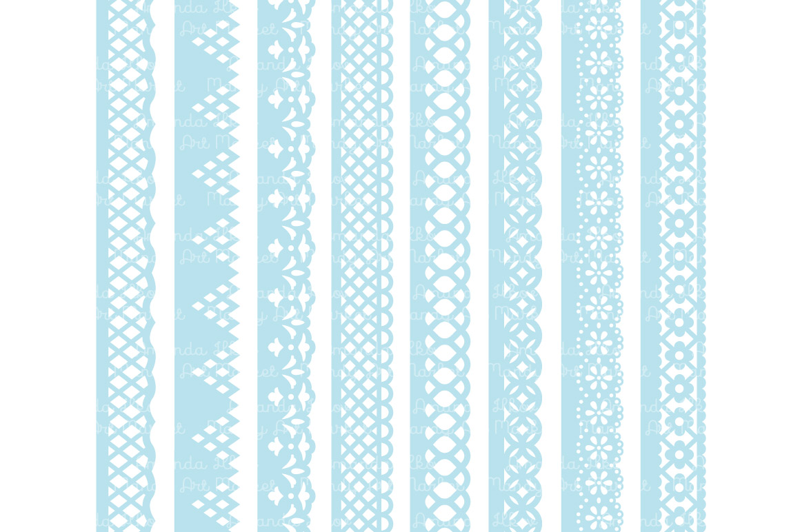 Soft Blue Lace Borders Clipart ~ Illustrations on Creative Market