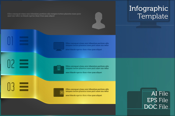 Business Infographic 3D Banner Chart ~ Presentation Templates on ...