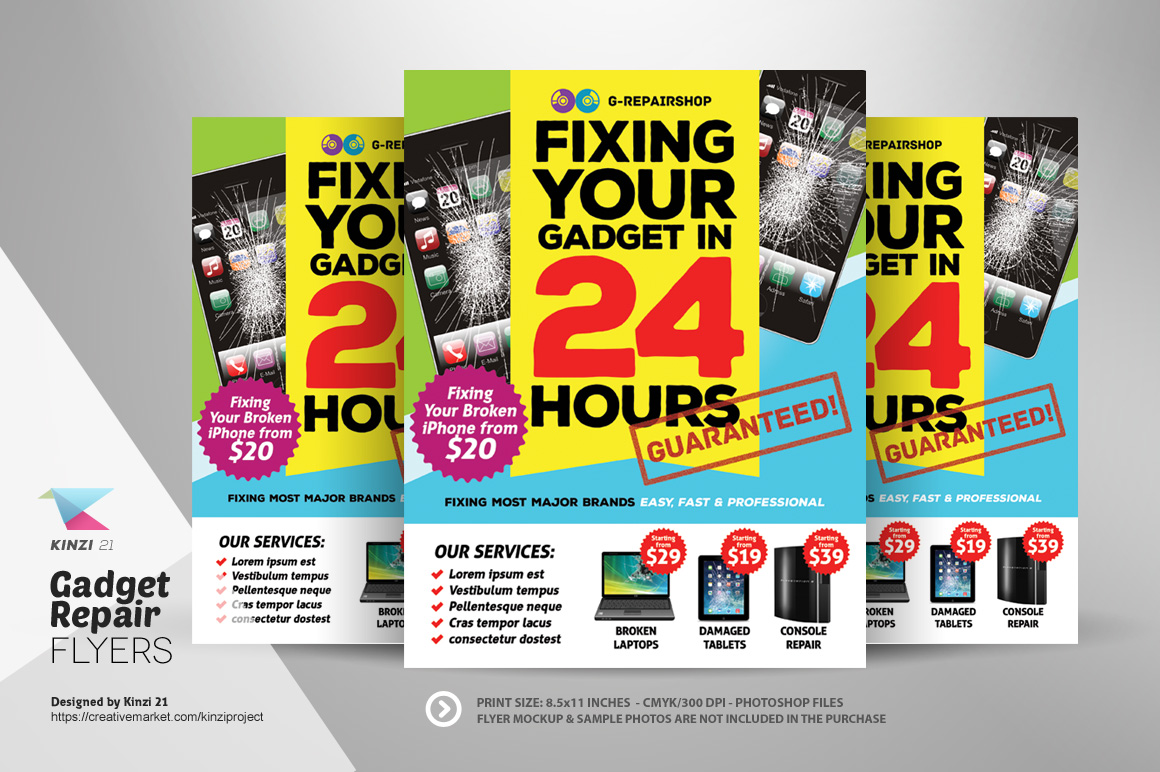 Gadget Repair Flyer Templates ~ Flyer Templates on Creative Market