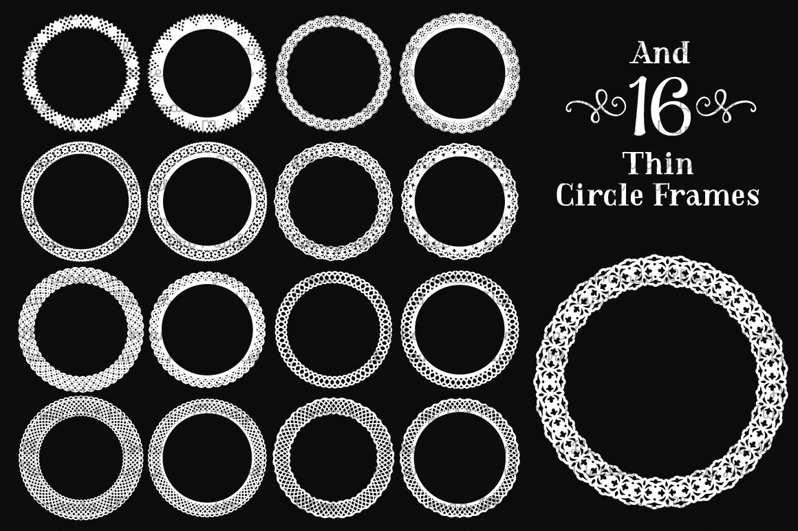 White Lace Circle Frames ~ Illustrations on Creative Market