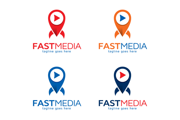 Fast Media Player Logo Template ~ Logo Templates on Creative Market