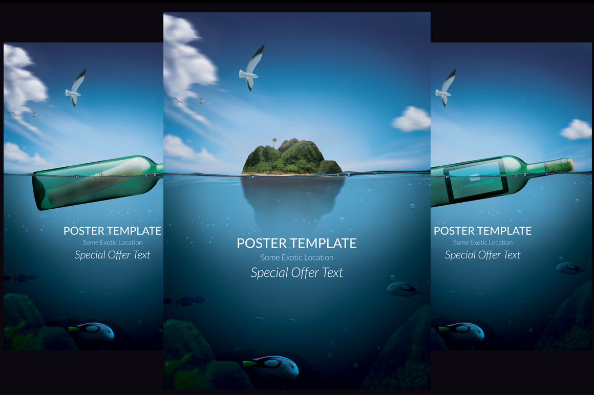 Message in a Bottle Poster Template ~ Flyer Templates on Creative Market