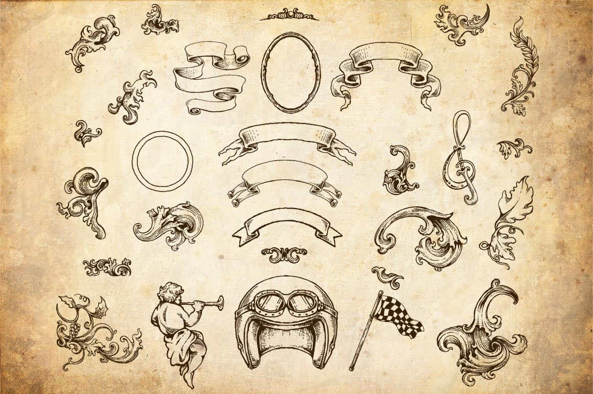 49 Hand Drawn Baroque Style ~ Objects on Creative Market