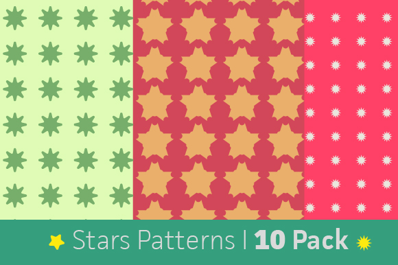 Stars Patterns 10 Pack(AI, PNG, JPG) ~ Patterns on Creative Market