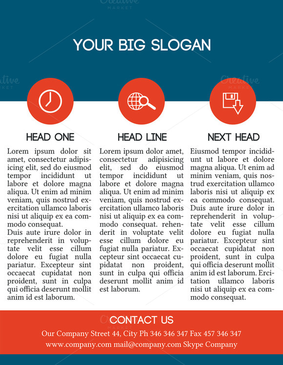 Flat Flyer Template ~ Flyer Templates on Creative Market
