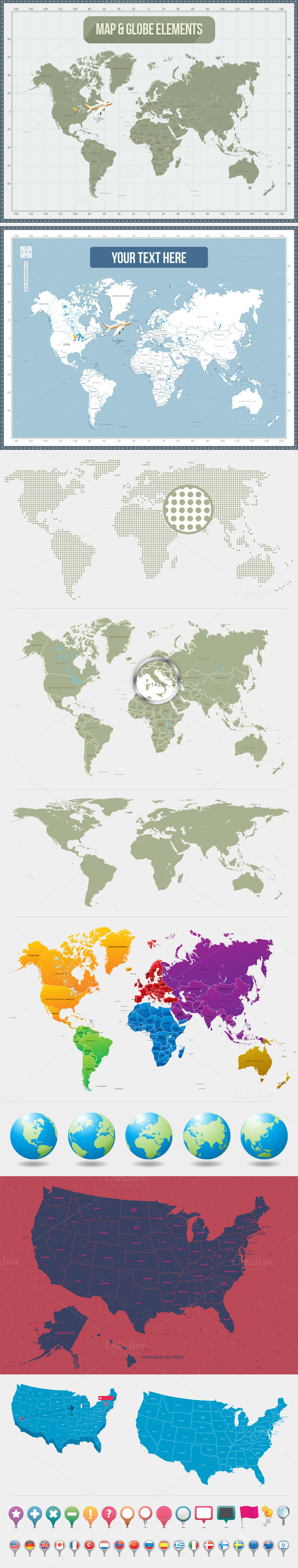 Maps and Globes ~ Objects on Creative Market