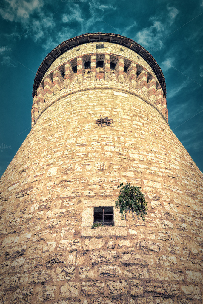 Tower of the medieval castle ~ Architecture Photos on Creative Market