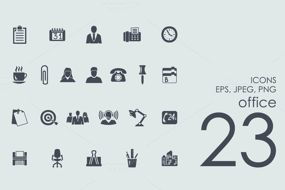 23 office icons ~ Icons on Creative Market