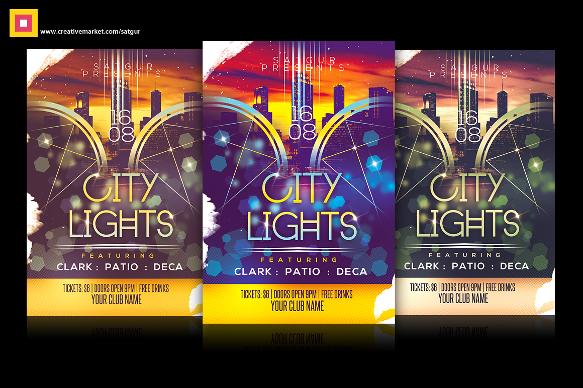 City Lights Party Flyer ~ Flyer Templates on Creative Market