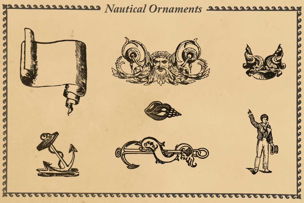 Nautical Ornaments Set ~ Illustrations on Creative Market