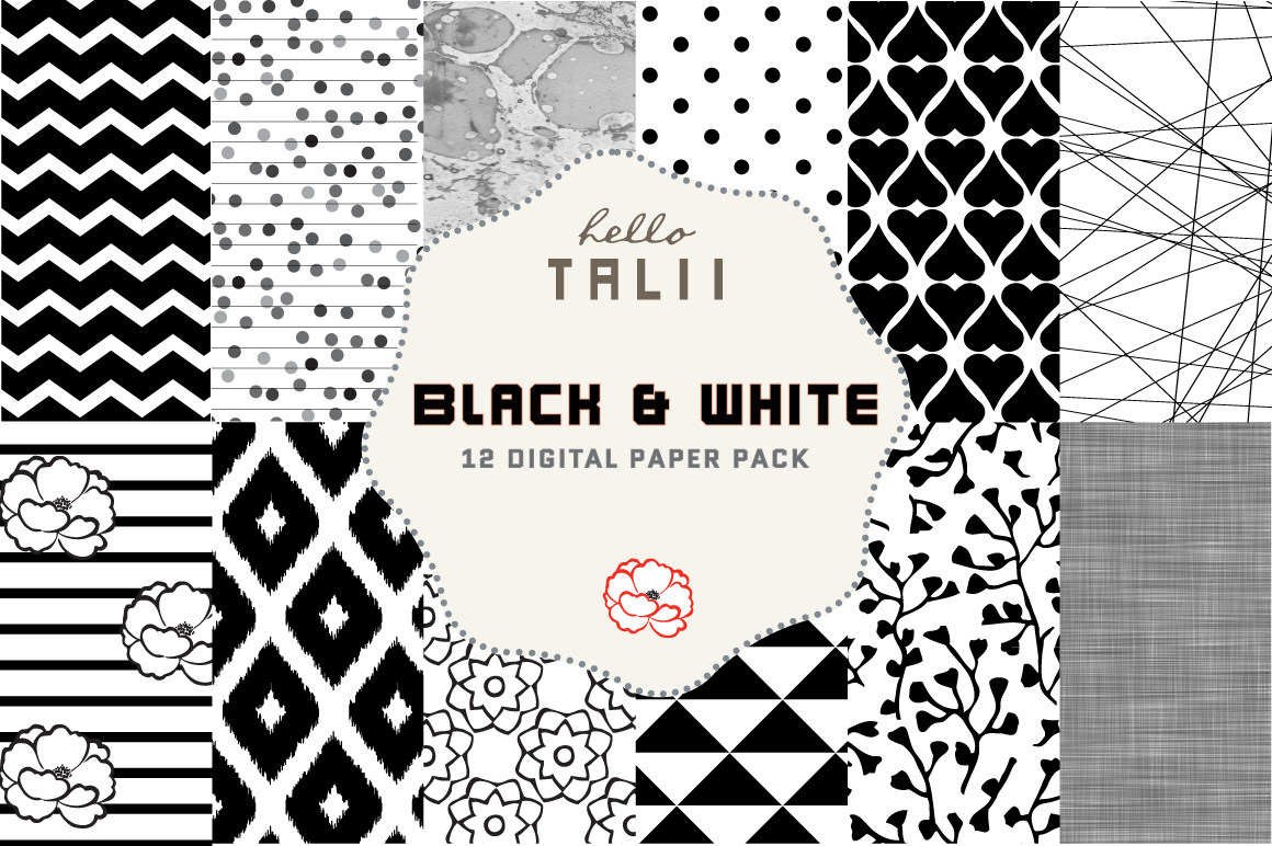 Black and White Digital Paper ~ Patterns on Creative Market