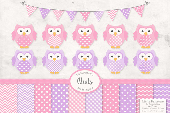 Fresh Pink Owl Vectors & Papers ~ Illustrations on Creative Market