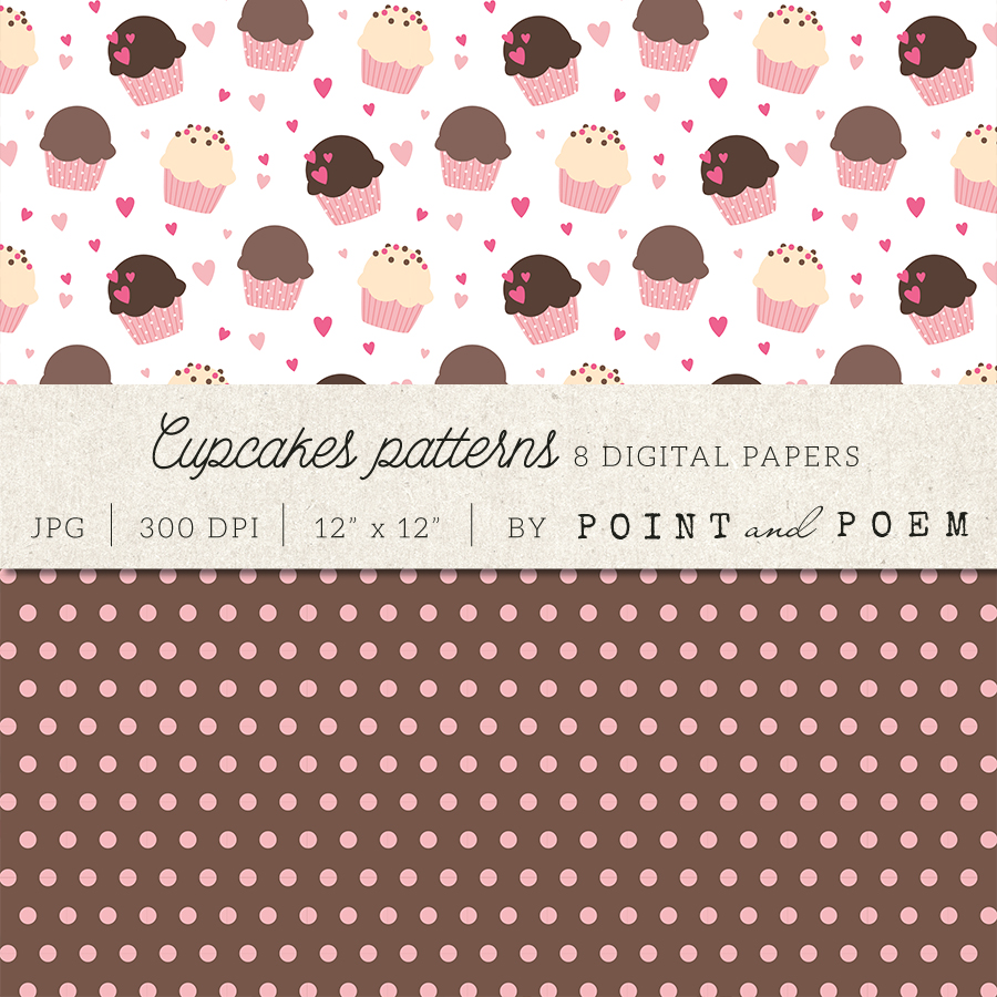 Cute Cupcakes Patterns ~ Patterns on Creative Market