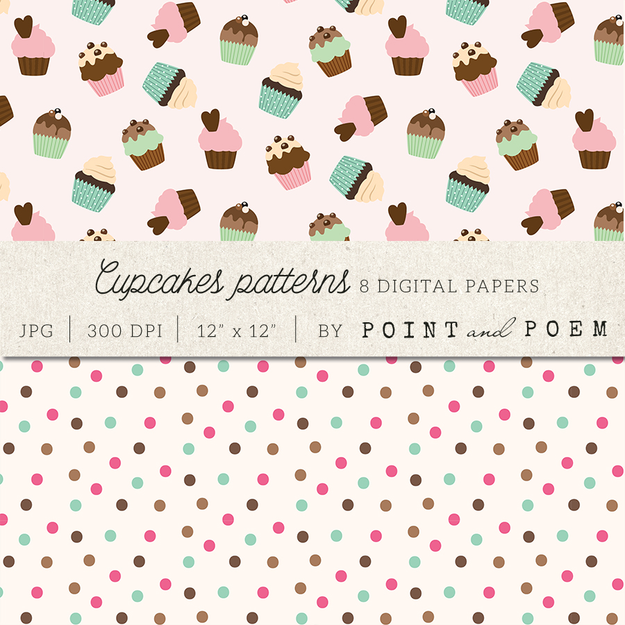 Cute Cupcakes Patterns ~ Patterns on Creative Market