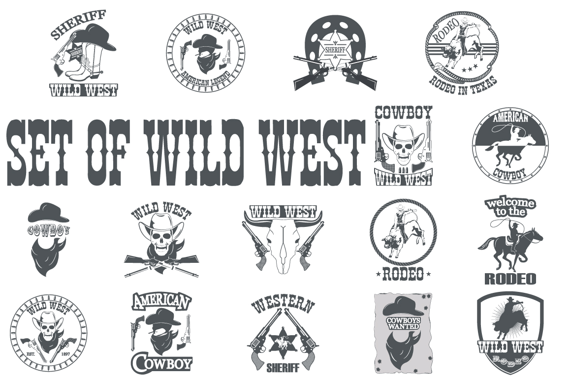 Set of wild west ~ Graphics on Creative Market