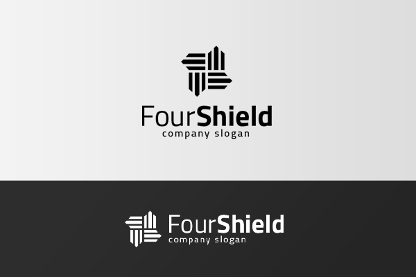 Four Shield - Stripe Security Logo ~ Logo Templates on Creative Market