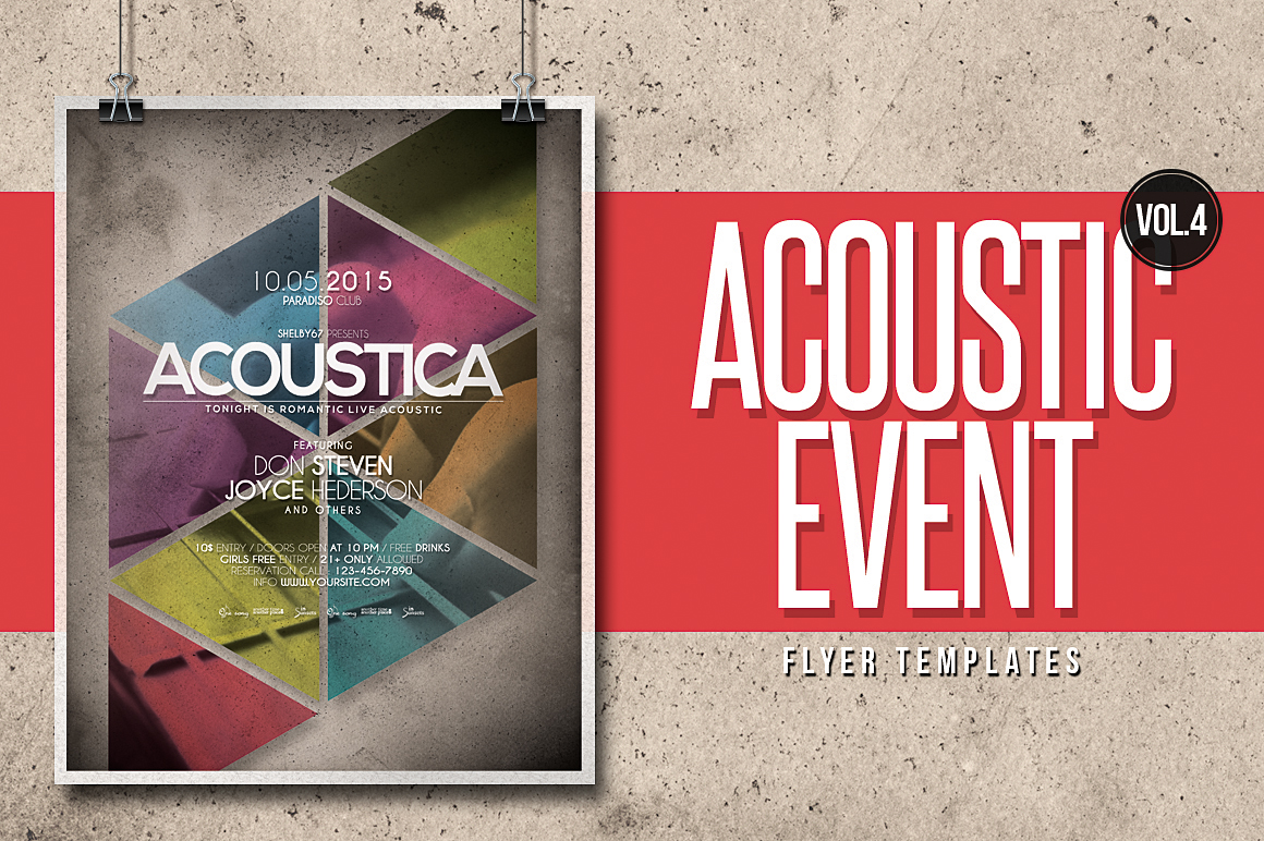 Acoustic Event Flyer Templates Vol.4 ~ Flyer Templates on Creative Market