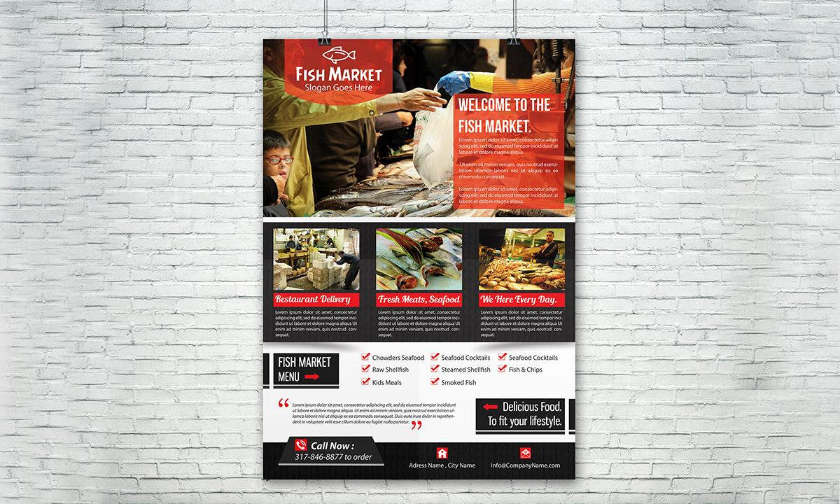 Seafood Flyer Template ~ Flyer Templates on Creative Market