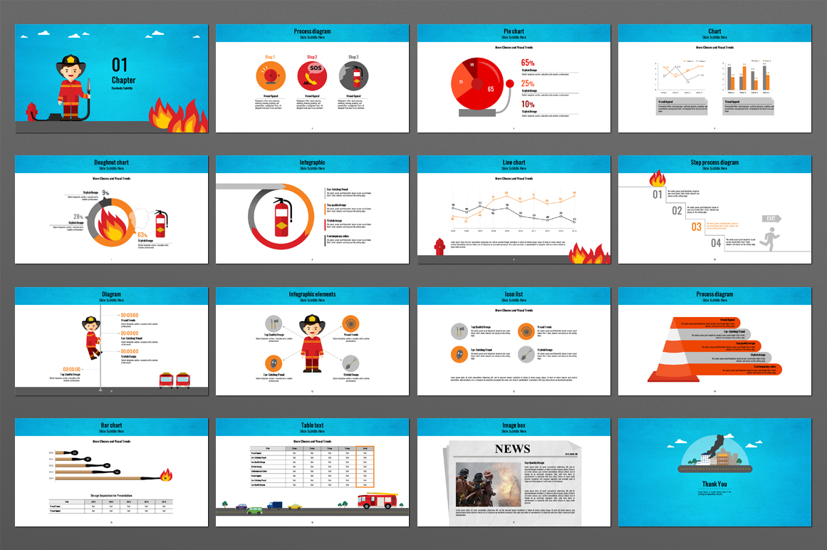 Firefighter ~ Presentation Templates on Creative Market