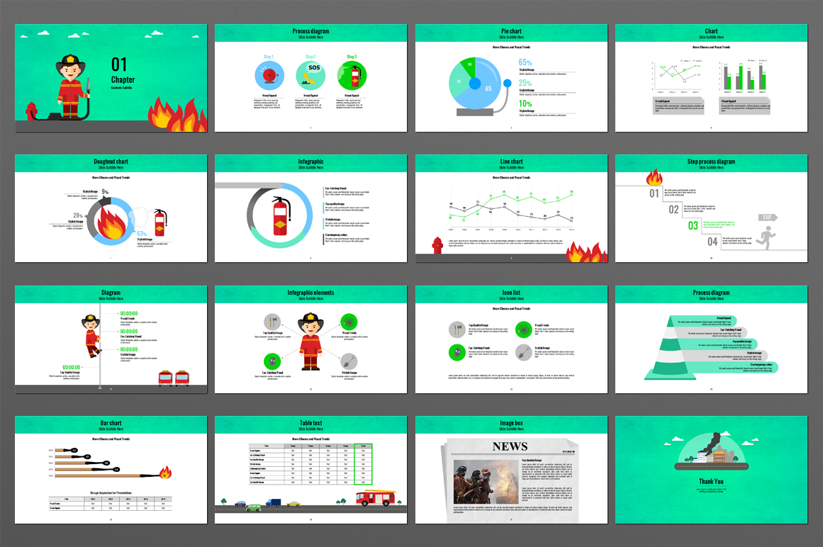 Firefighter ~ Presentation Templates on Creative Market
